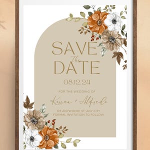 Fall Save the Date Invitation, Fall Wedding, Fall Party, Autumn Wedding ...