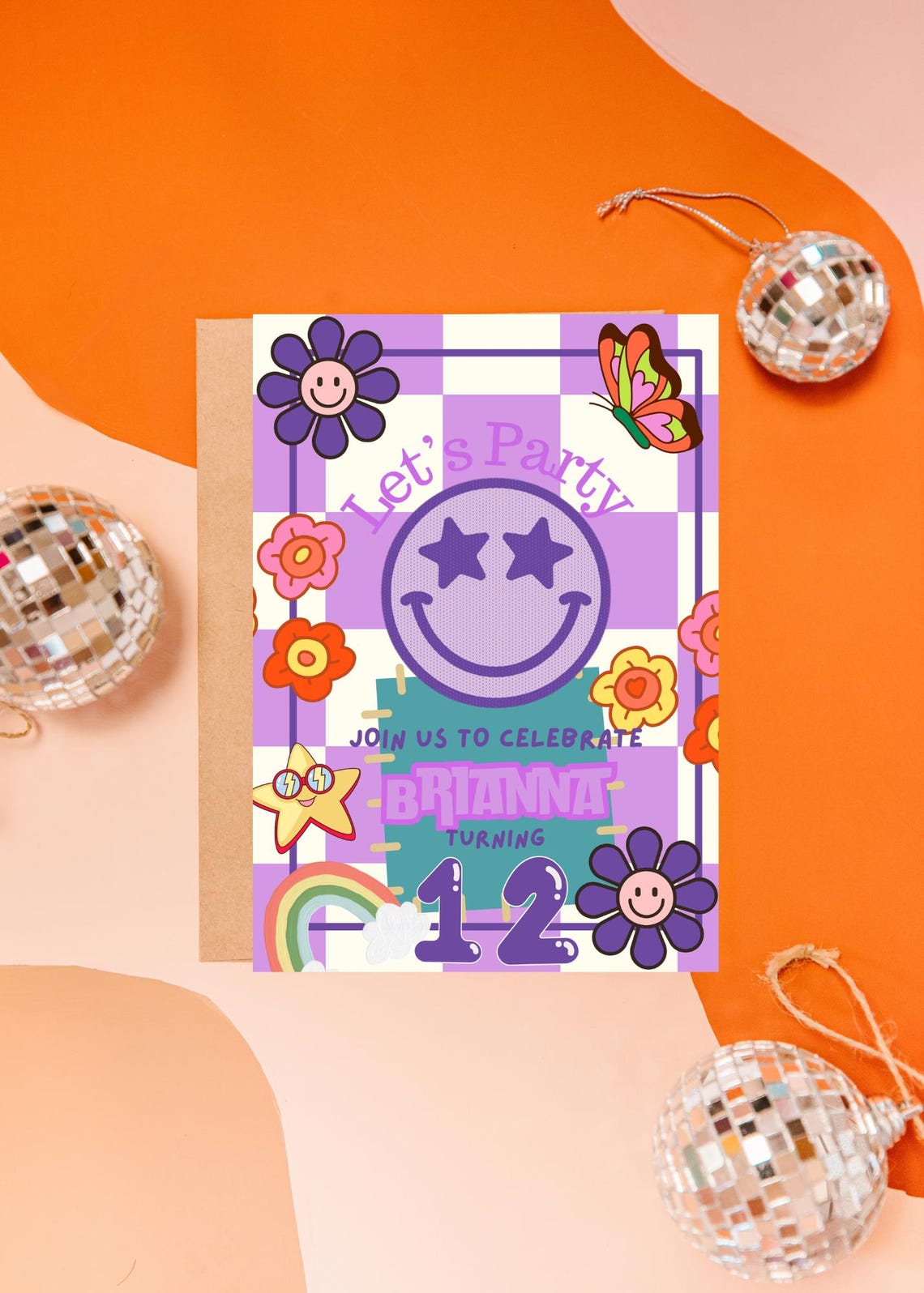 Smiley Face Invitation, Teen Invitation, Smiley Face Birthday, Groovy ...