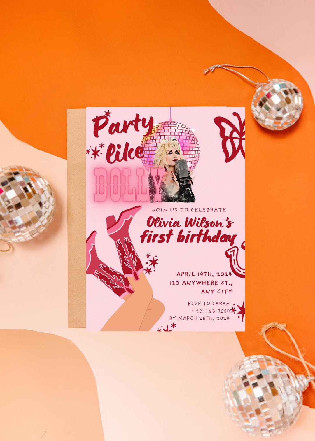 Dolly Parton Bithday Invitation, Digital Invite, Easy to Use, Party ...