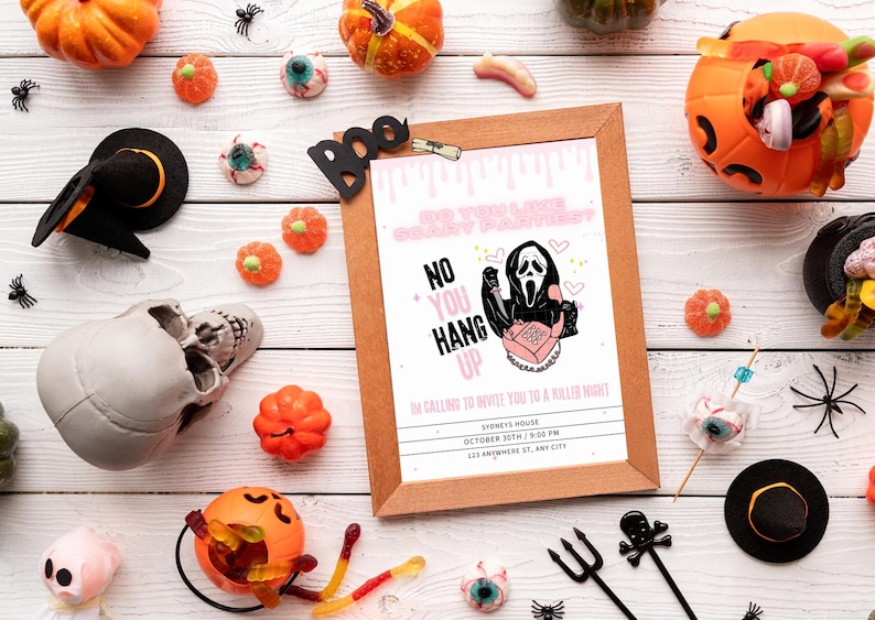 Scary Movie Halloween Party Invitation, Girls Night Halloween ...