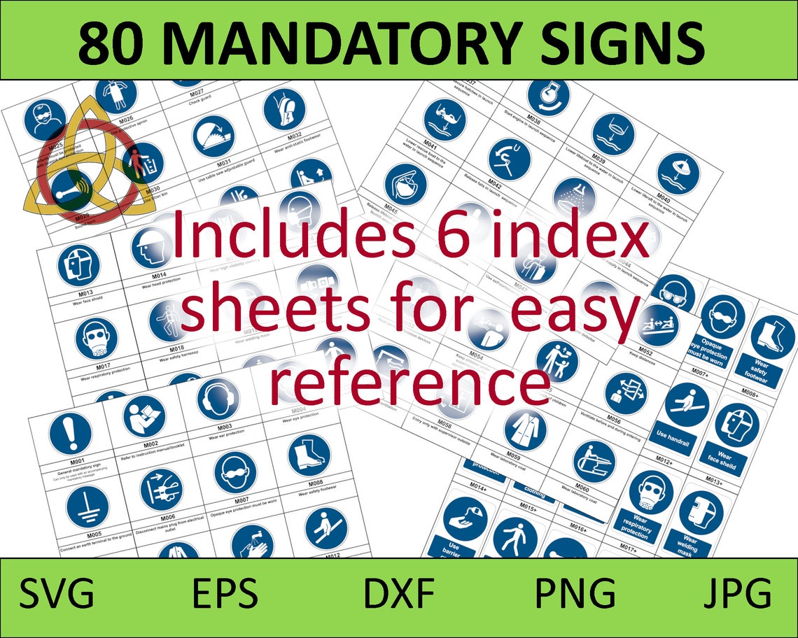 60 Mandatory Signs & Symbols Including 20 With Text Added - Etsy