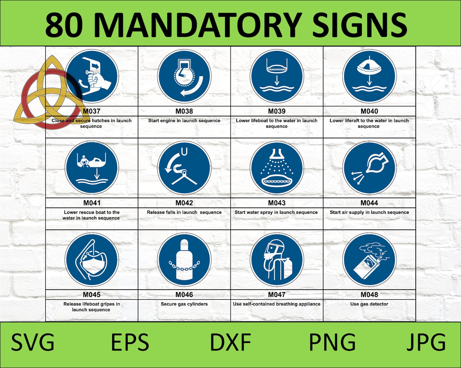 60 Mandatory Signs & Symbols Including 20 With Text Added - Etsy
