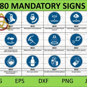 60 Mandatory Signs & Symbols Including 20 With Text Added - Etsy