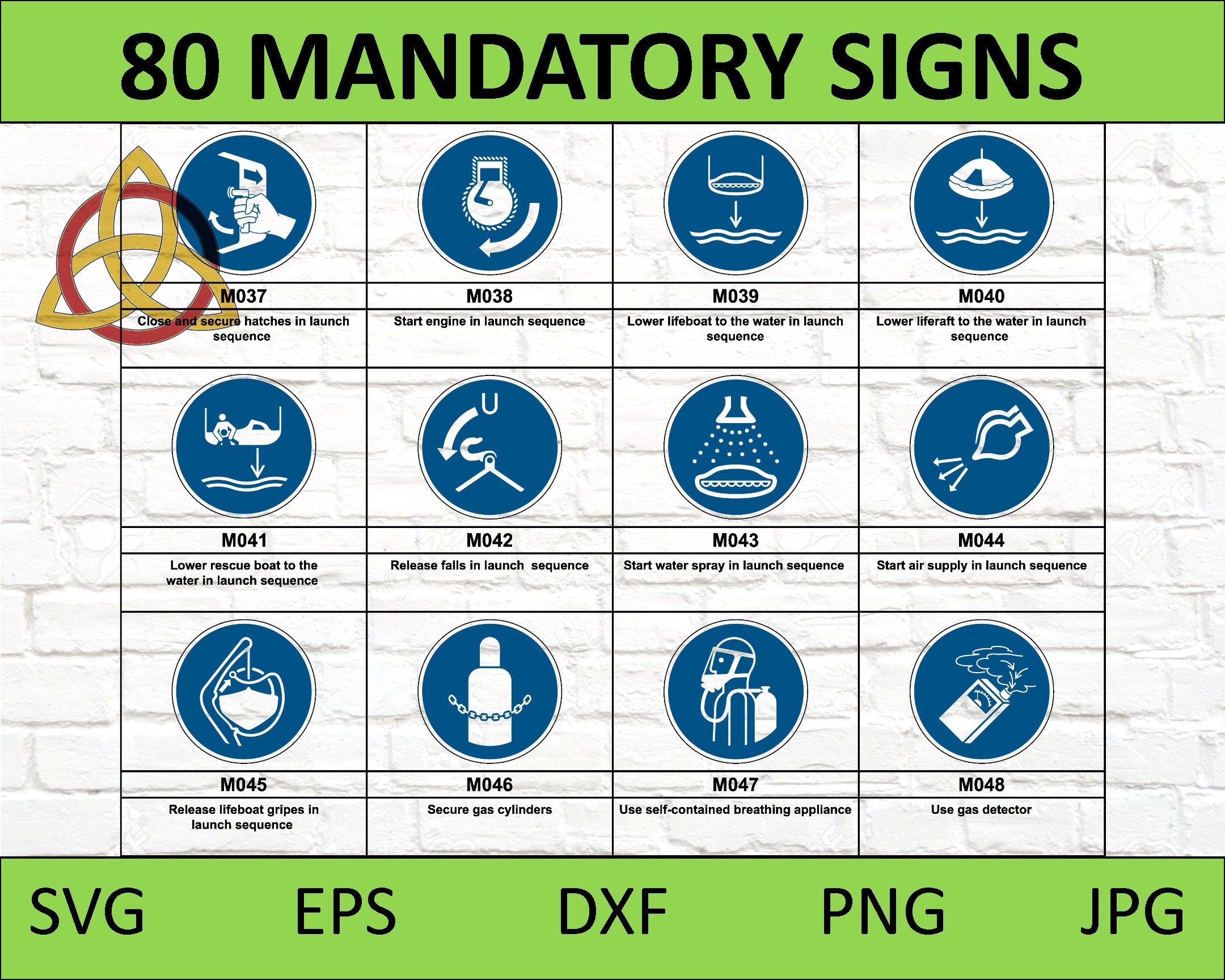 60 Mandatory Signs & Symbols Including 20 With Text Added - Etsy