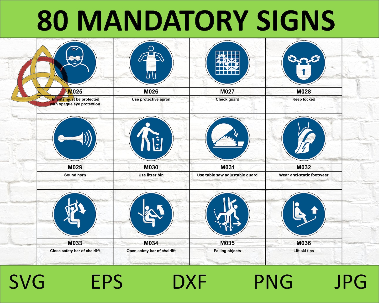 60 Mandatory Signs & Symbols Including 20 With Text Added - Etsy