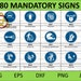 60 Mandatory Signs & Symbols Including 20 With Text Added - Etsy
