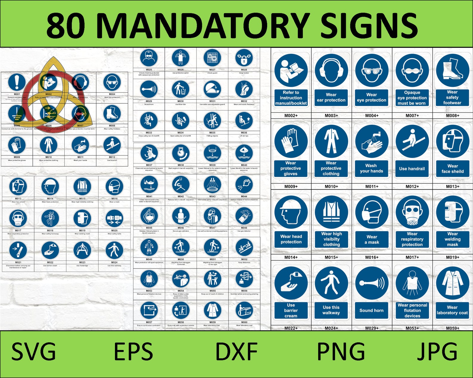 60 Mandatory Signs & Symbols Including 20 With Text Added - Etsy