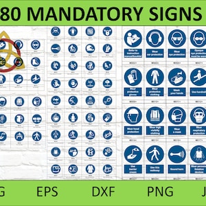 60 Mandatory Signs & Symbols Including 20 With Text Added - Etsy