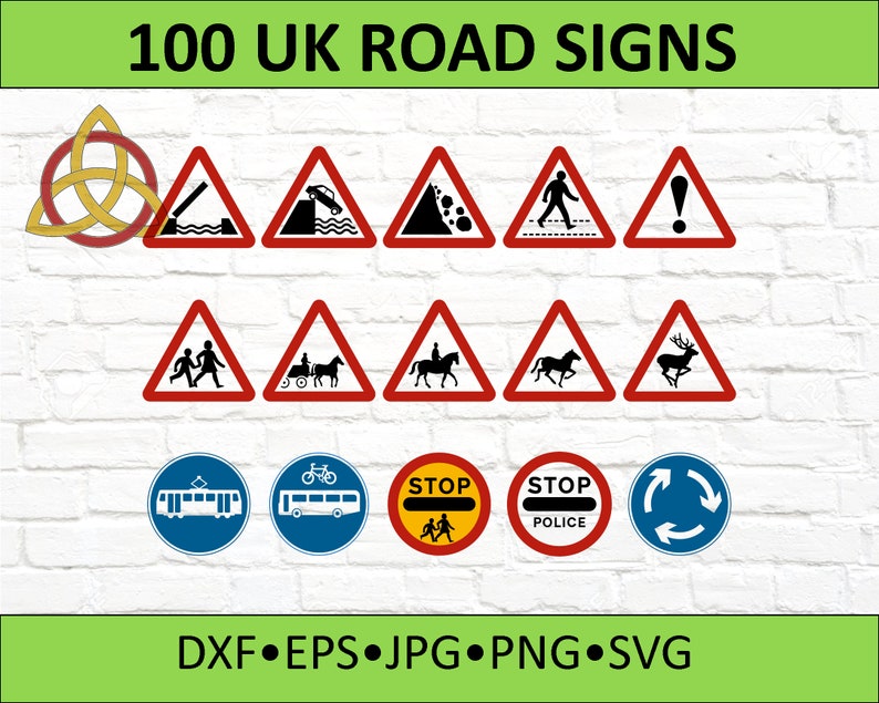 100 UK Road Signs ~ - Etsy