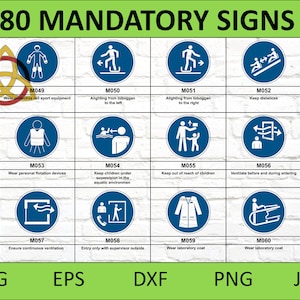 60 Mandatory Signs & Symbols Including 20 With Text Added - Etsy