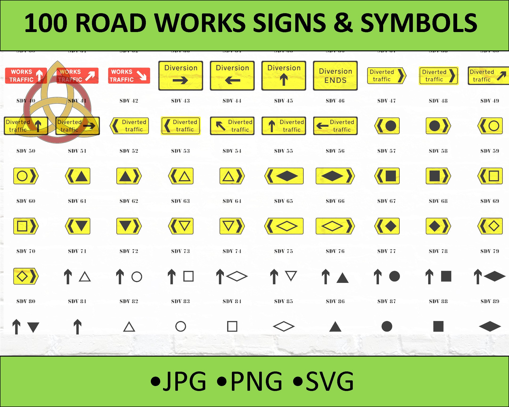 100 Roadworks Signs and Symbols - Etsy