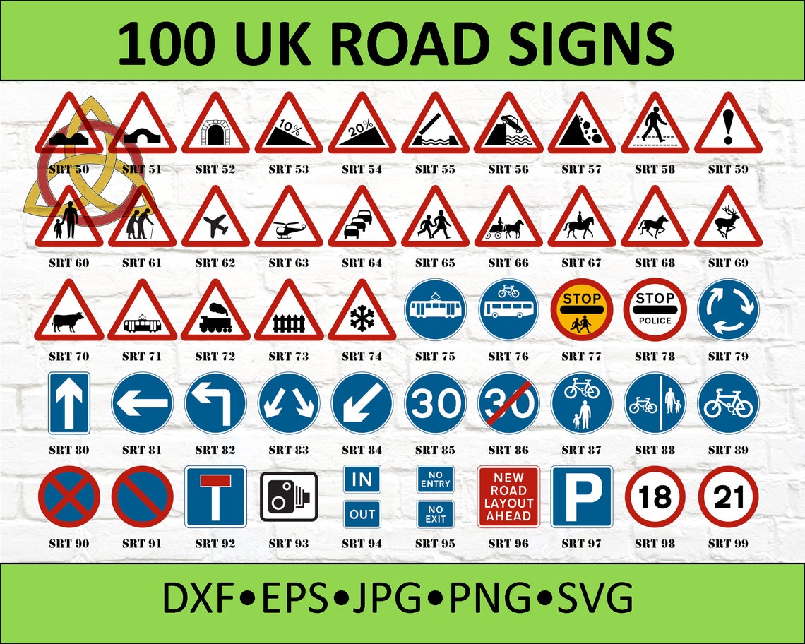 100 UK Road Signs ~ - Etsy UK