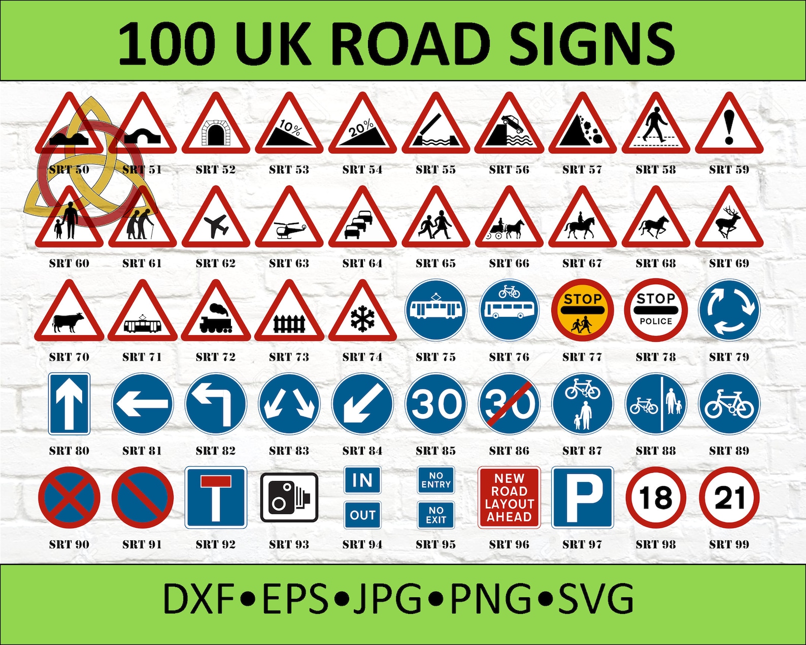 100 UK Road Signs ~ - Etsy UK