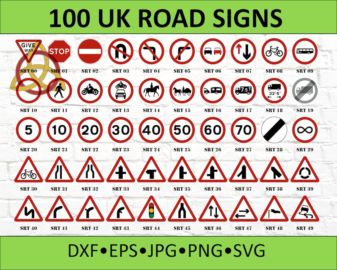 100 UK Road Signs - Etsy UK