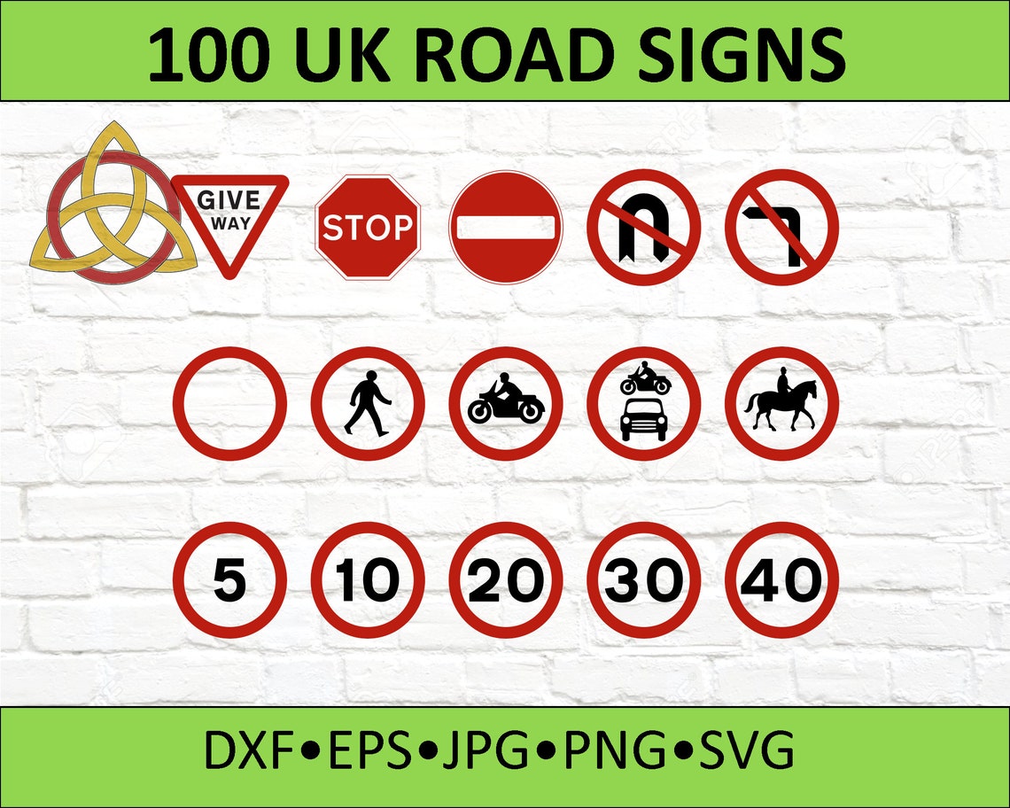 100 UK Road Signs ~ - Etsy UK