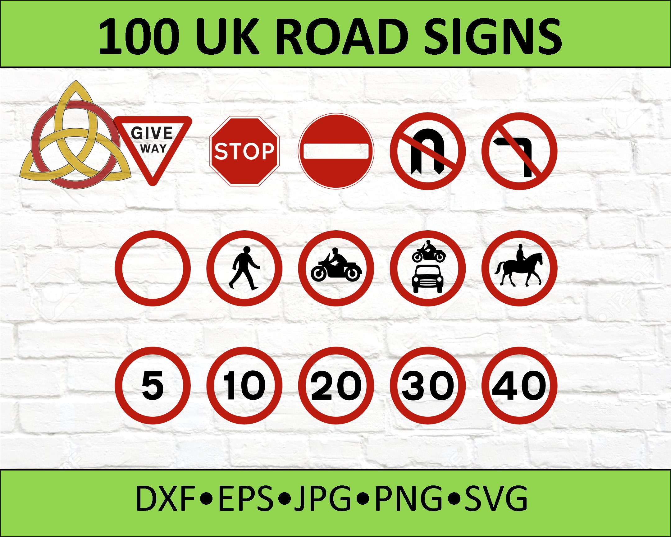 100 UK Road Signs ~ - Etsy