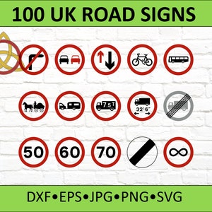 100 UK Road Signs ~ - Etsy