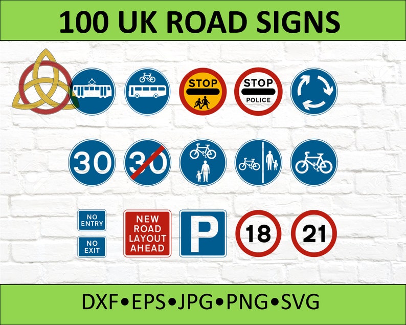 100 UK Road Signs ~ - Etsy UK