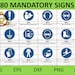 60 Mandatory Signs & Symbols Including 20 With Text Added - Etsy