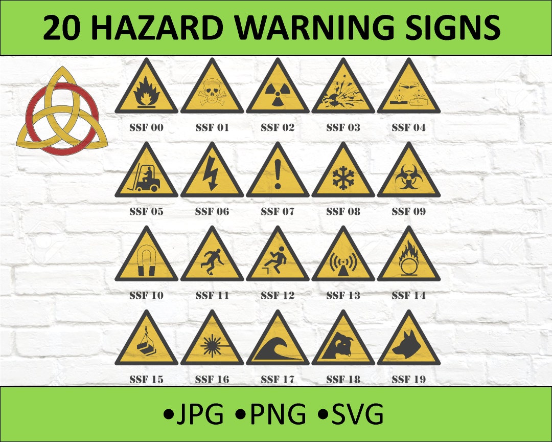 20 Hazard Warning Signs - Etsy