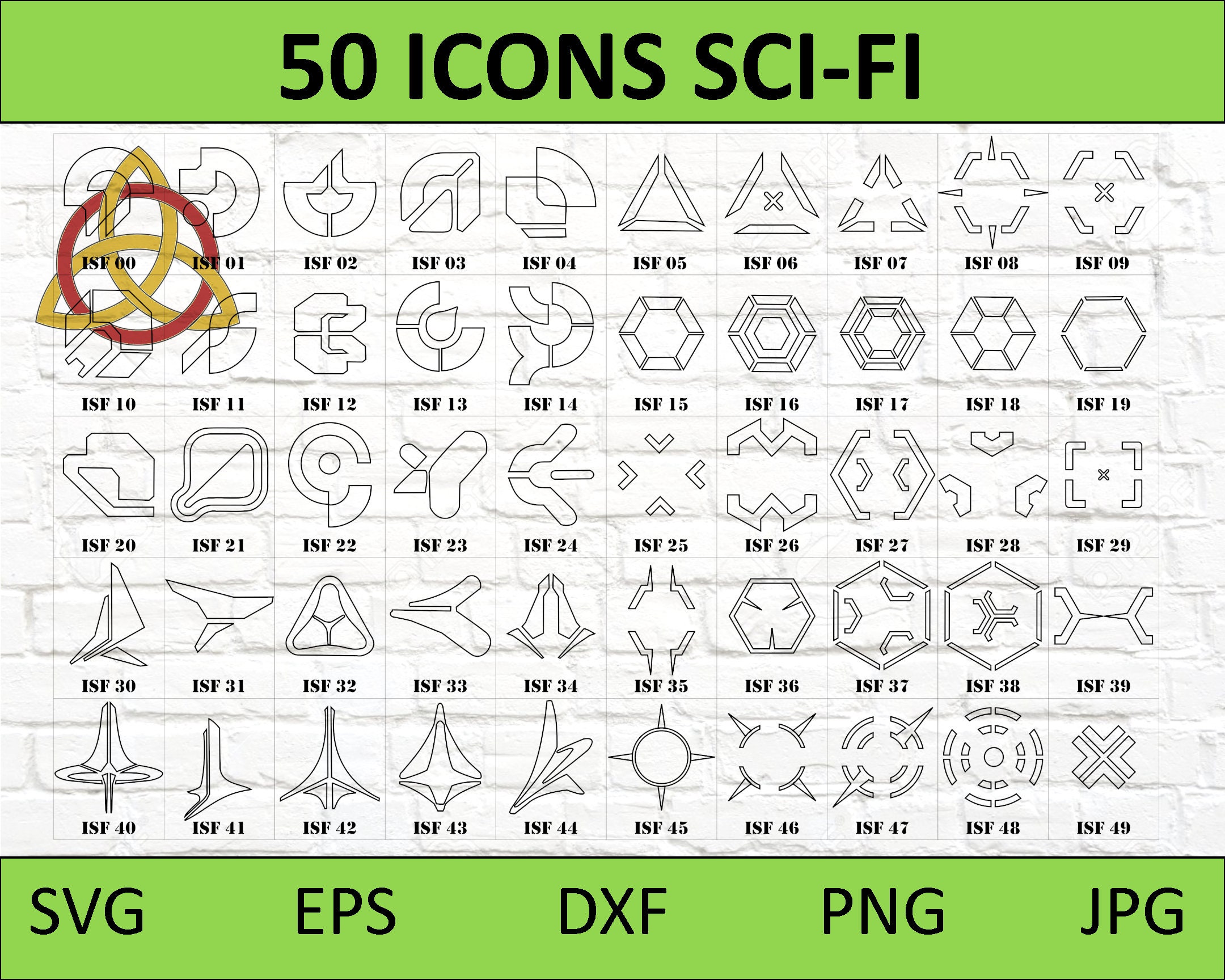 50 Icons Sci-fi - Etsy