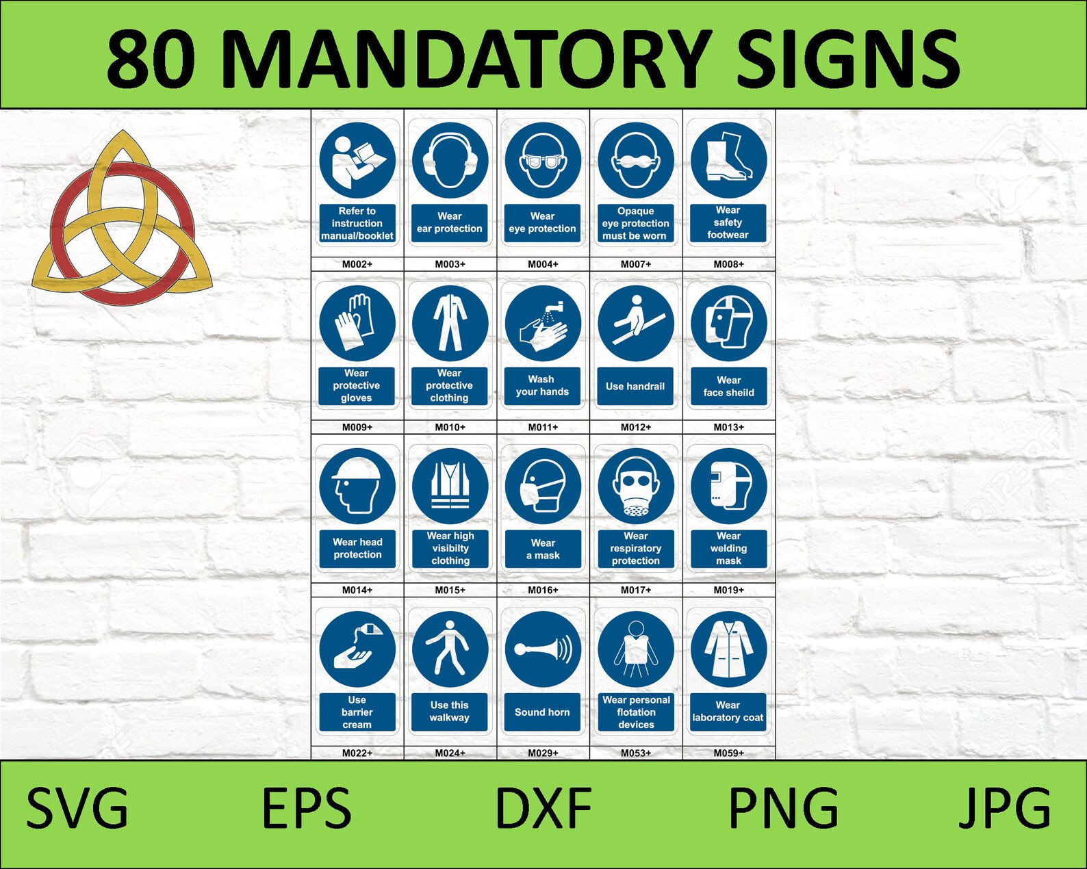 60 Mandatory Signs & Symbols Including 20 With Text Added - Etsy