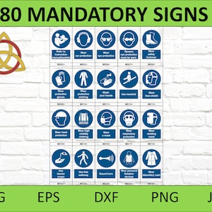 60 Mandatory Signs & Symbols Including 20 With Text Added - Etsy