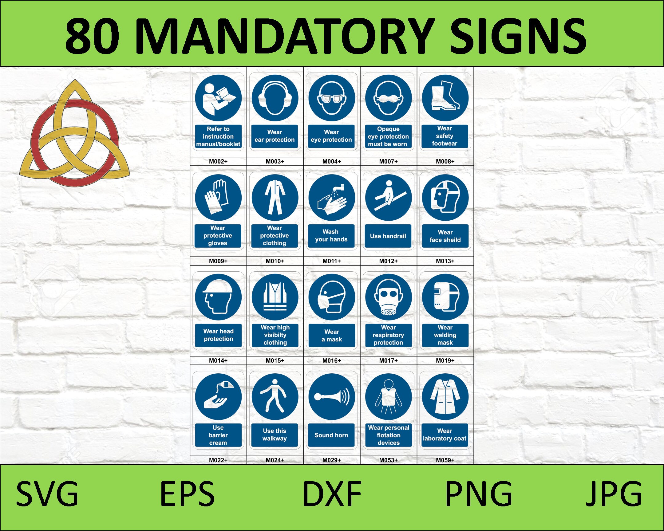 60 Mandatory Signs & Symbols Including 20 With Text Added - Etsy