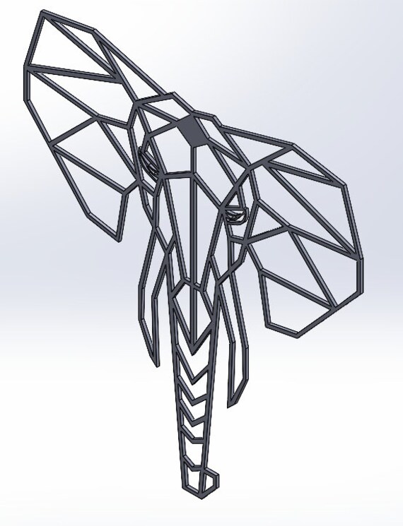 Geometric Elephant Head Dxf & SVG Cut File - Etsy