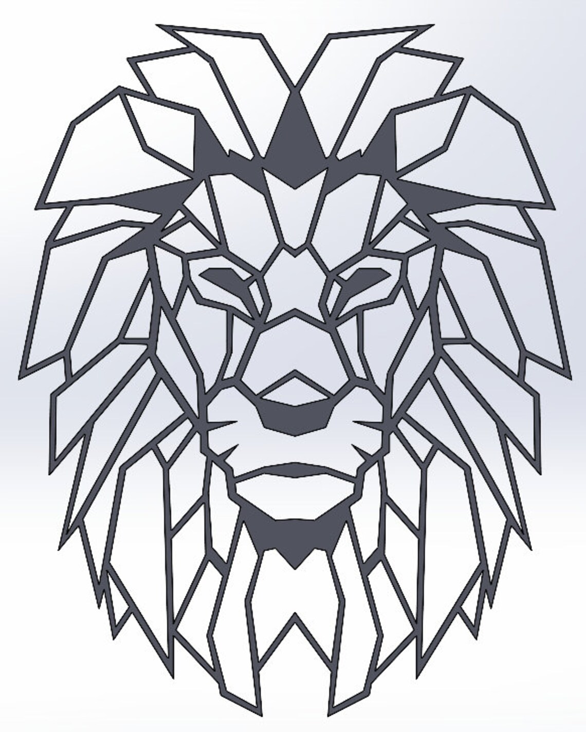 Geometric Lion Head, Dxf & Svg Cutfile - Etsy