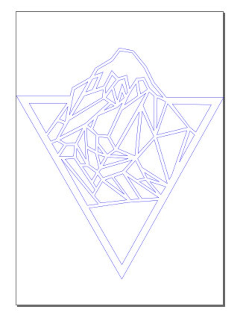 Geometric Mountain Landscape, Dxf & Svg Cut File - Etsy