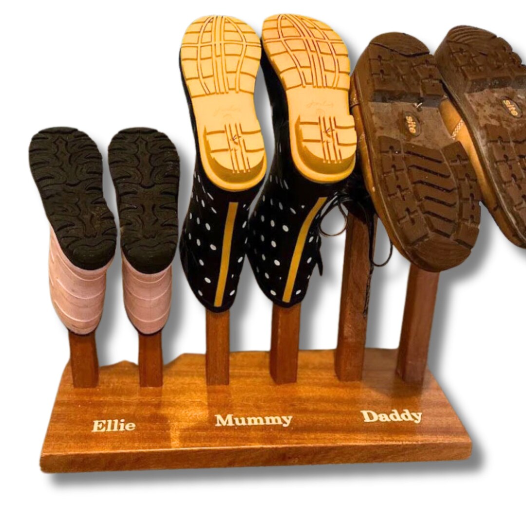 Wooden Welly Boot Rack Personalised for Welly Storage - Etsy