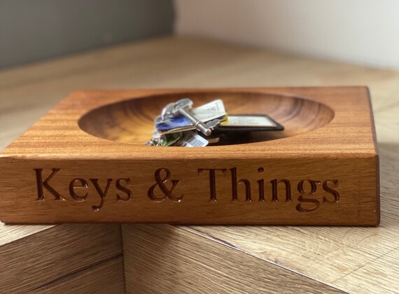 Handmade Wooden Key Tray Dish | Etsy