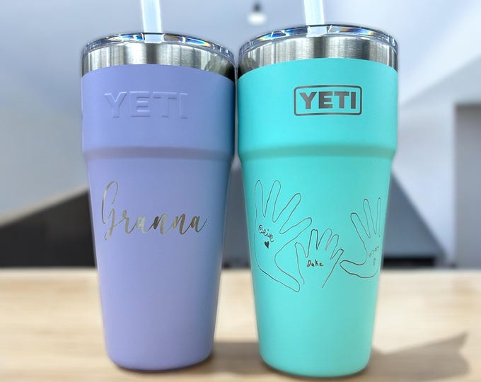 Wildflowers Engraved YETI 26 Oz. Laser Engraved White Stainless Steel ...