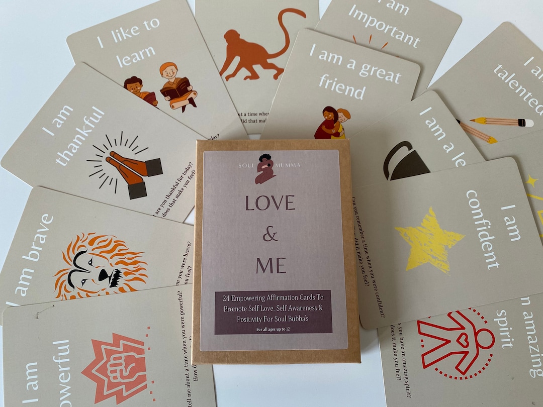 Love & Me - Affirmation Flashcards for Kids - Etsy UK