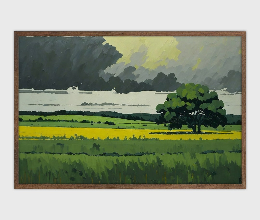 Moody Landscape With Stormy Sky, Printable Wall Art, Digital Download ...