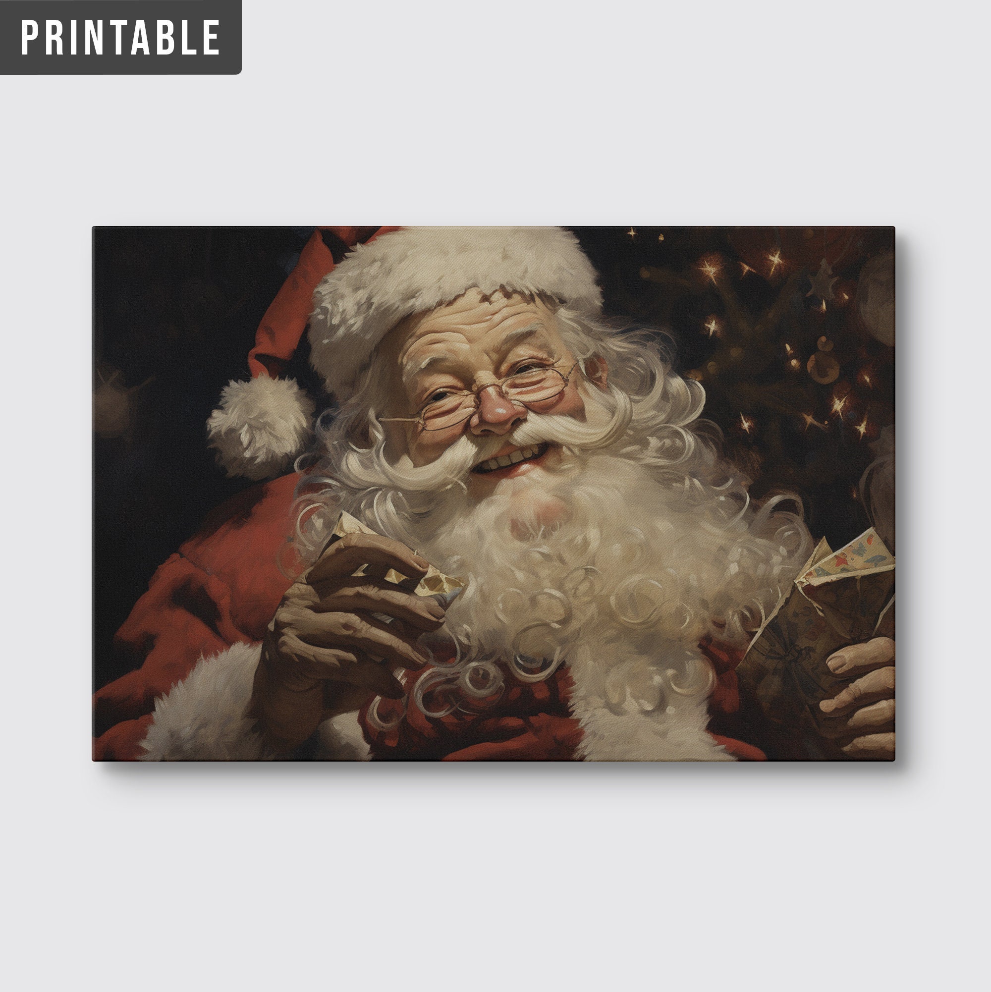 Santa Claus Printable Christmas Art - Festive Holiday Print - Instant ...