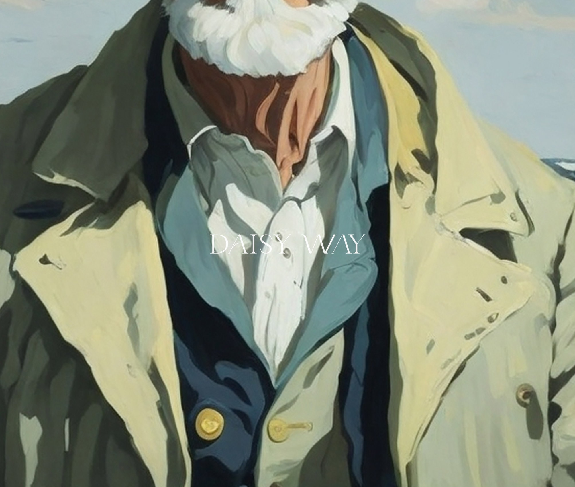 Vintage Sea Captain Painting Nautical Wall Art Print - Etsy