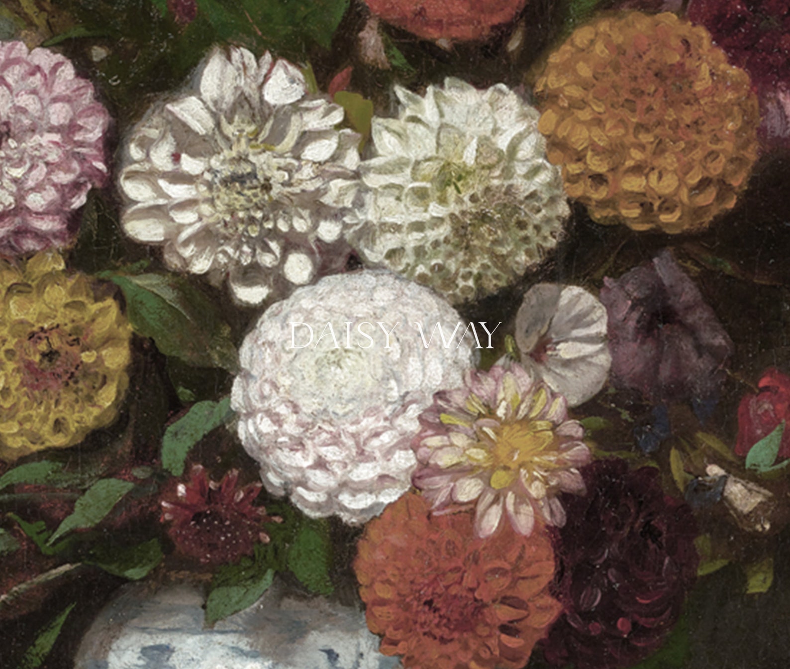 Moody Vintage Flower Print Dark Floral Still Life Oil Painting - Etsy