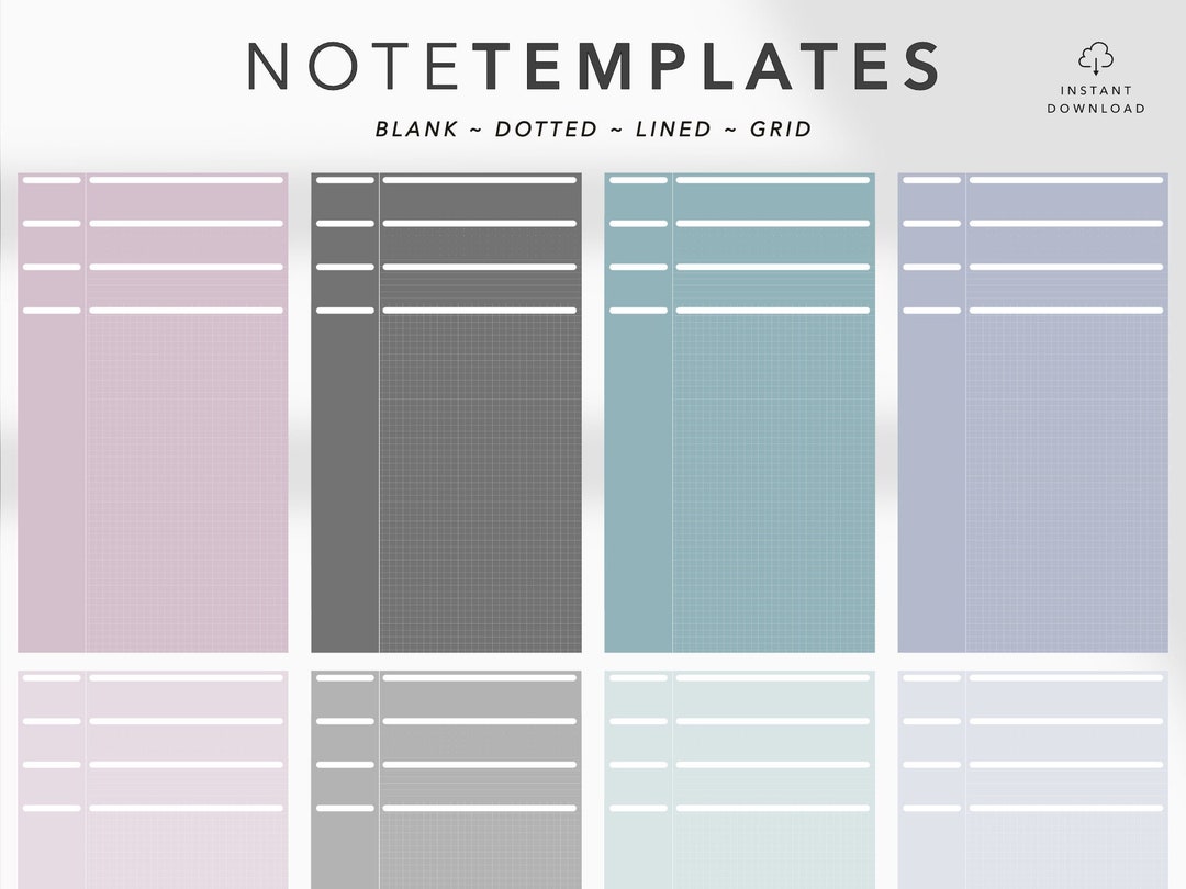 Goodnotes Paper Template Digital Notes Pages Templates iPad Download ...