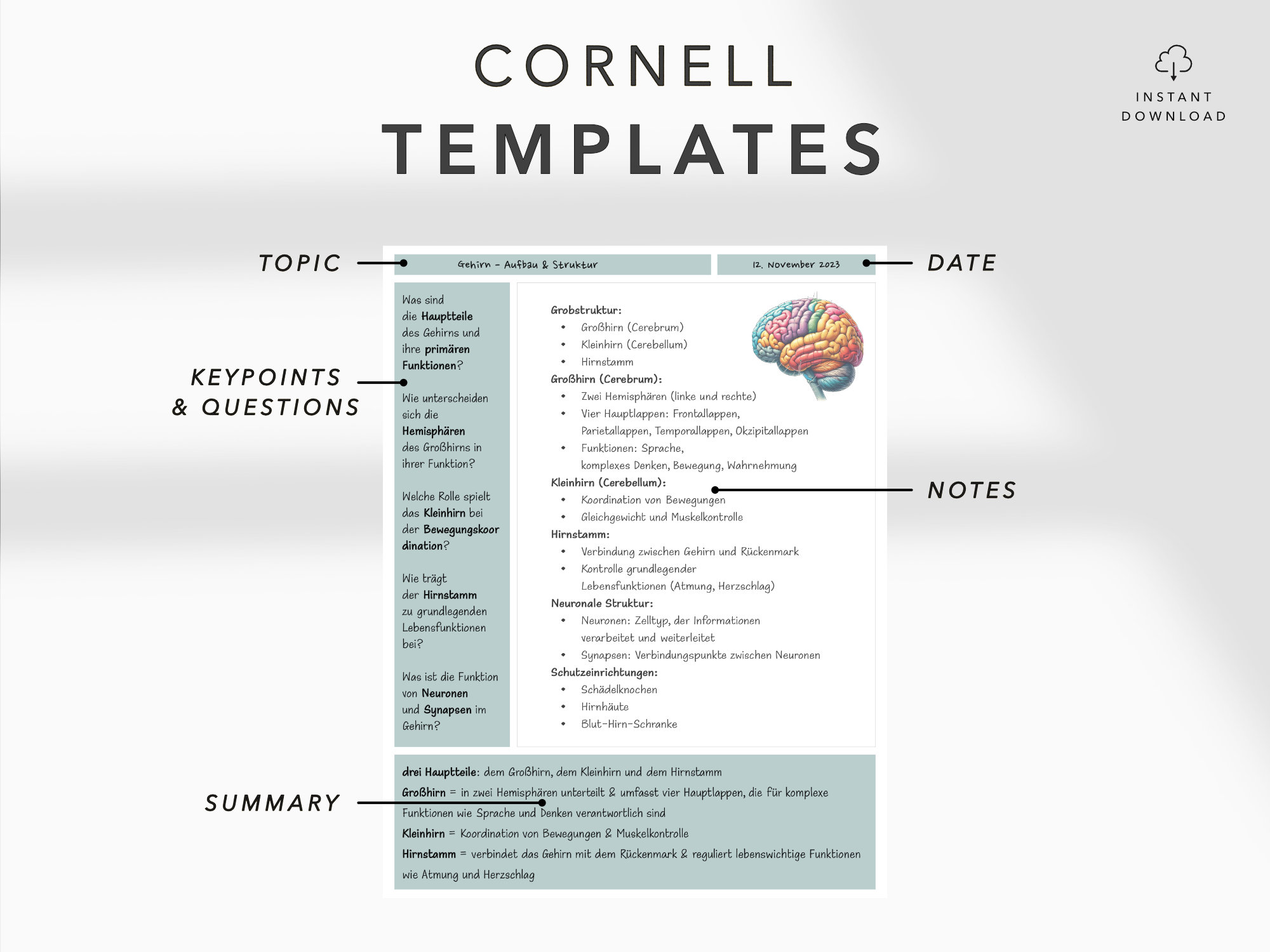 Digital Notes Template Cornell Note Goodnotes Student iPad Goodnotes ...