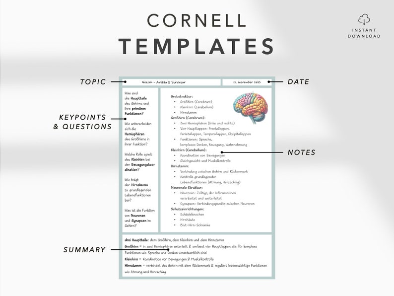 Digital Notes Template Cornell Note Goodnotes Student iPad Goodnotes ...