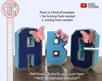 3d Alphabet Letters Svg - Etsy