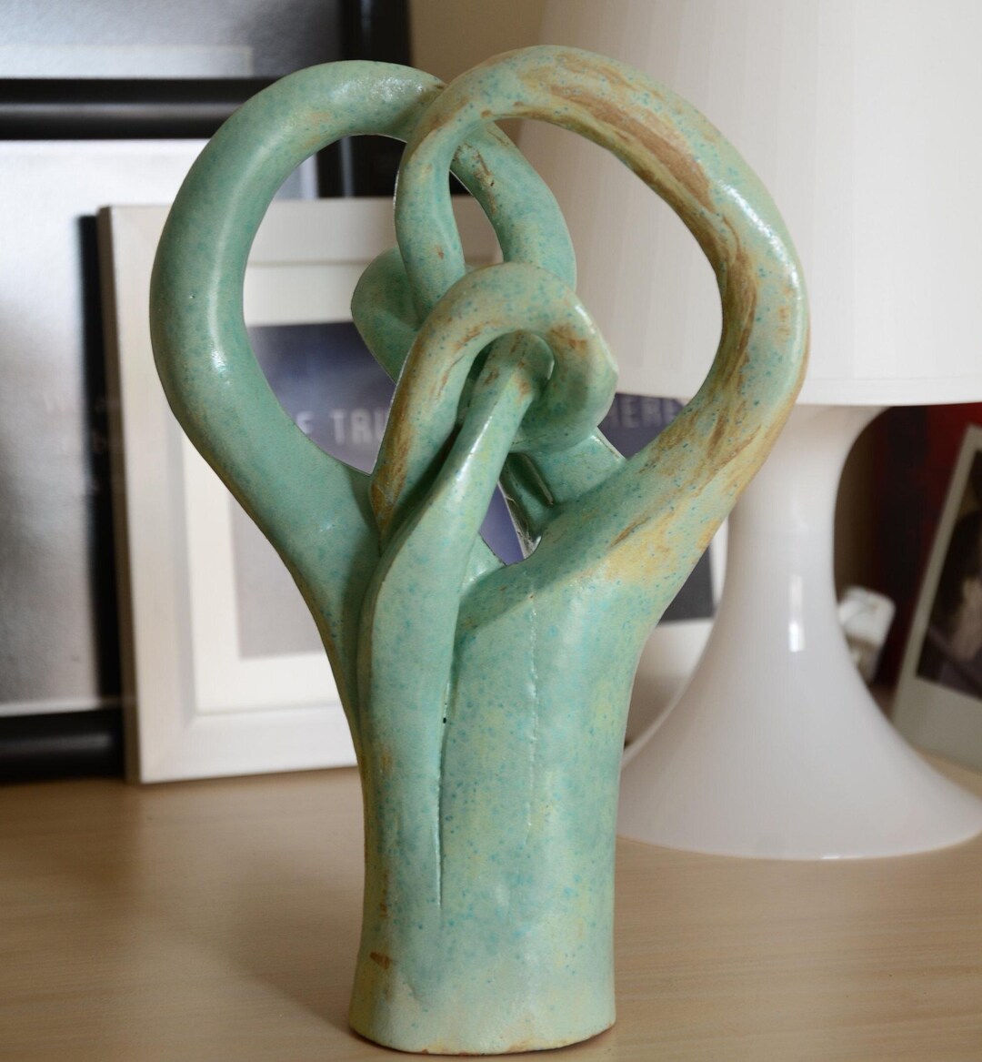 Handcrafted Ceramic Totem Sculpture - Celtic Knot Ceramic Sculpture ...