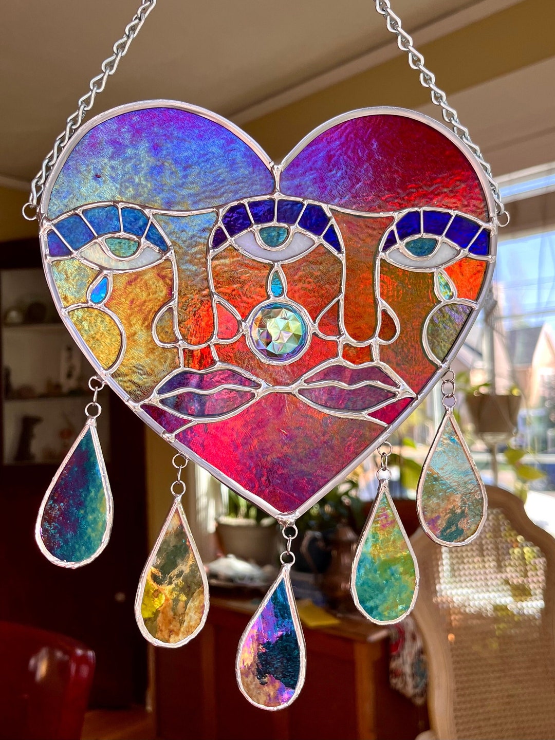 Red Crying Hearts Panel - Etsy