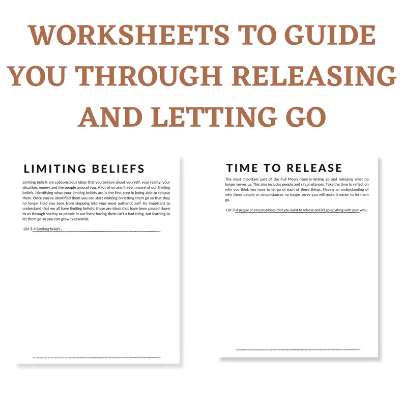 Full Moon Ritual Kit Printable Worksheets Manifestation Worksheets ...