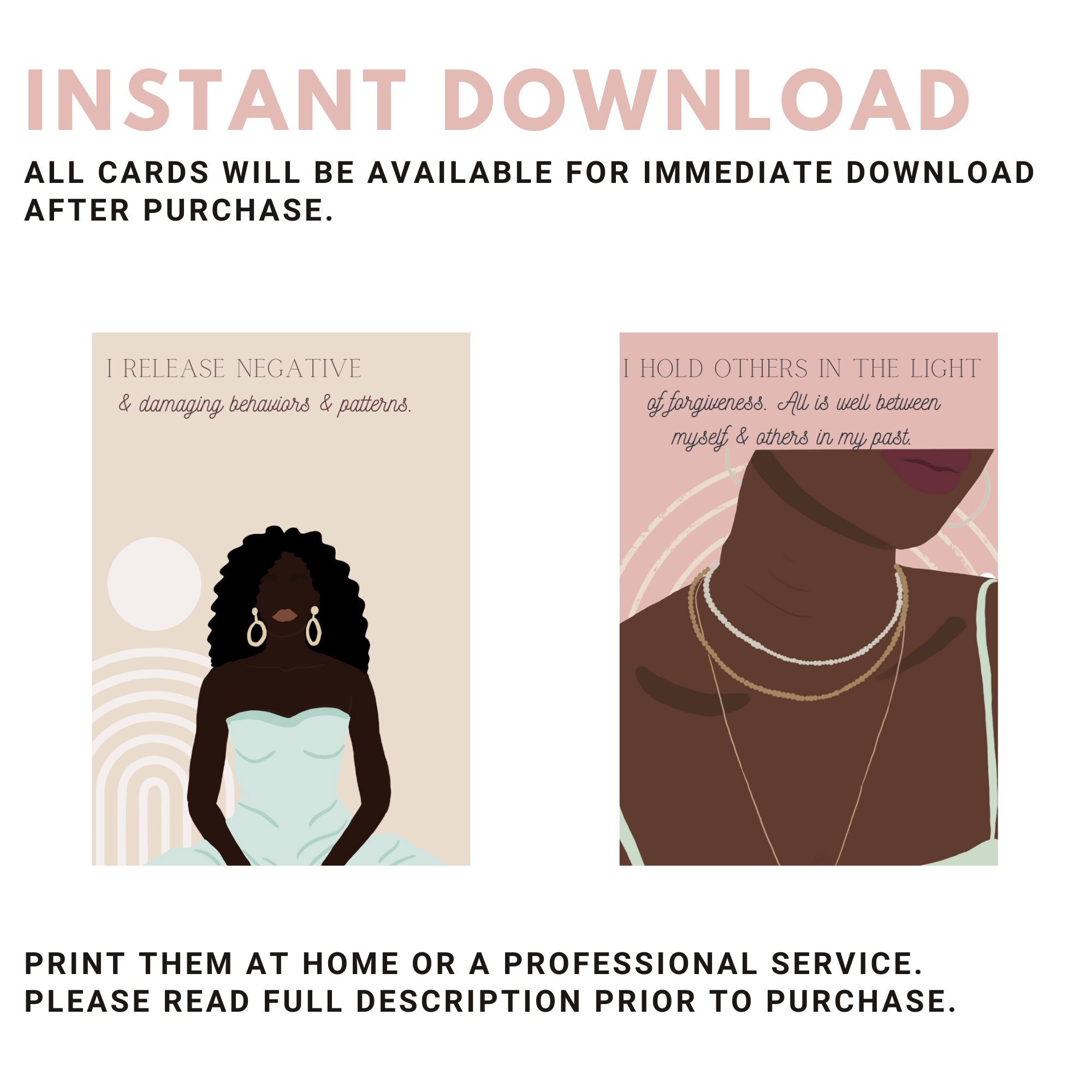 Forgiveness Affirmation Cards Printable for Healing, Self-acceptance ...