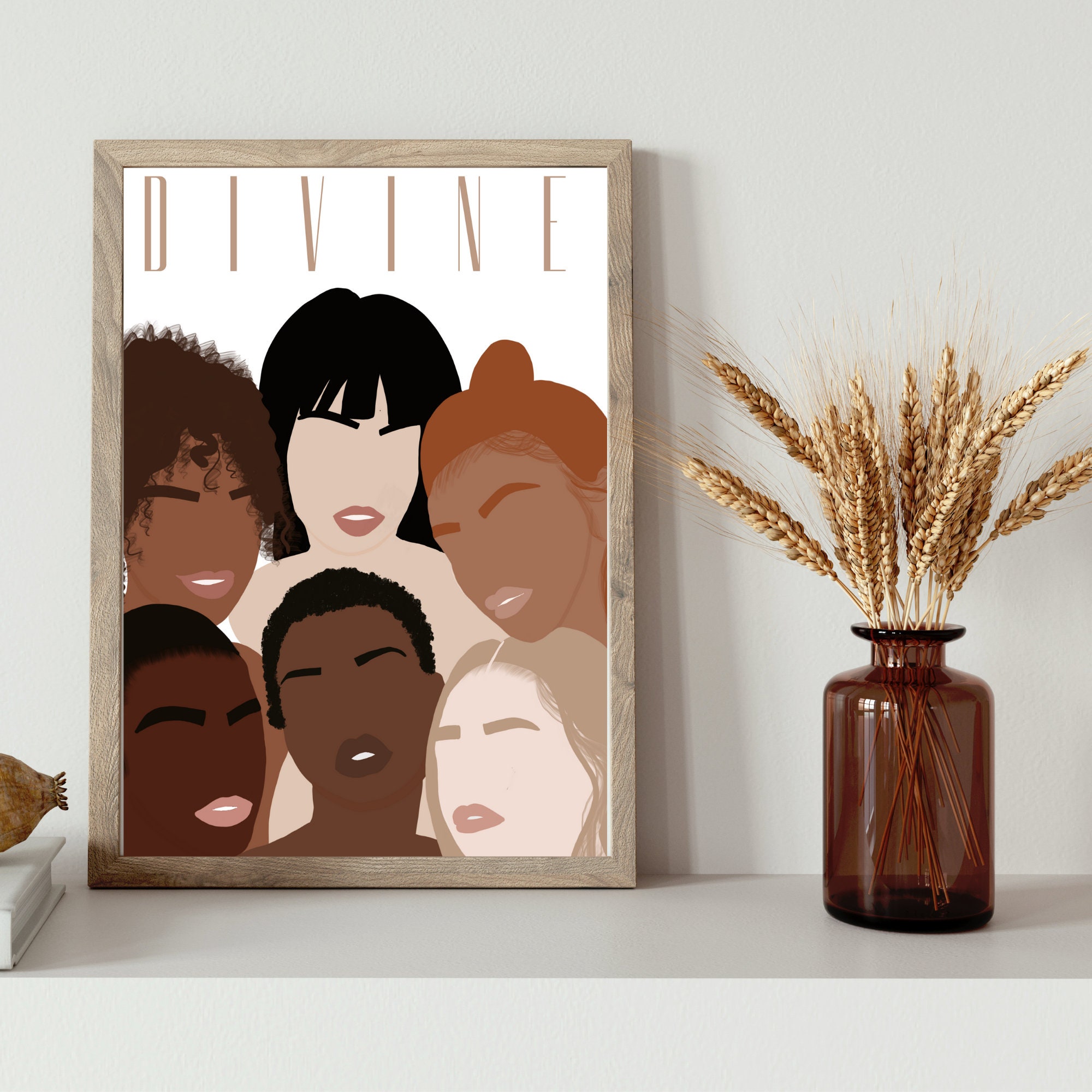 Divine Goddess Wall Art Melanin Art Work Woman Print Female Empowerment ...