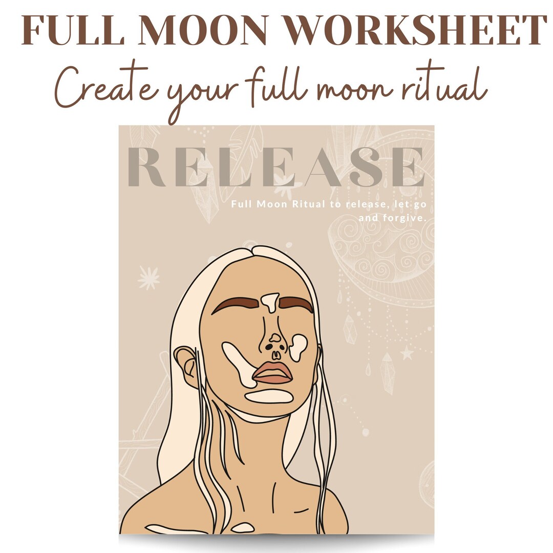 Full Moon Ritual Kit Printable Worksheets Manifestation Worksheets ...