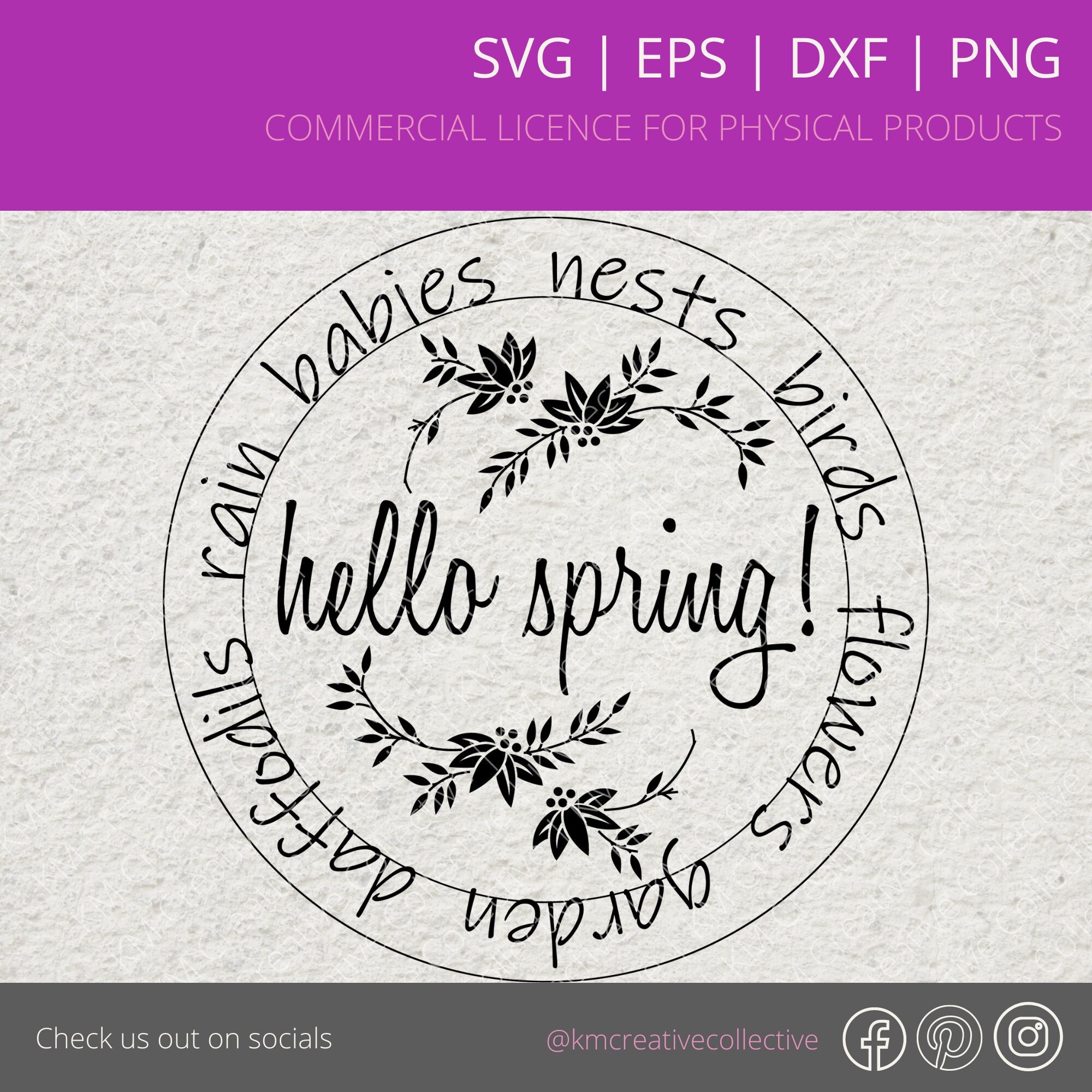 Hello Spring SVG | Spring SVG | Spring Decoration SVG | Seasonal Decor ...